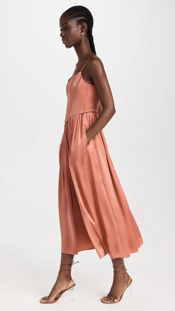Zimmermann Silk Corset Dress In Papaya - 70% Off