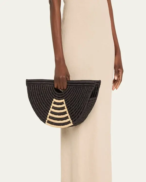 EILAF Large Raffia Top-handle Bag - Black
