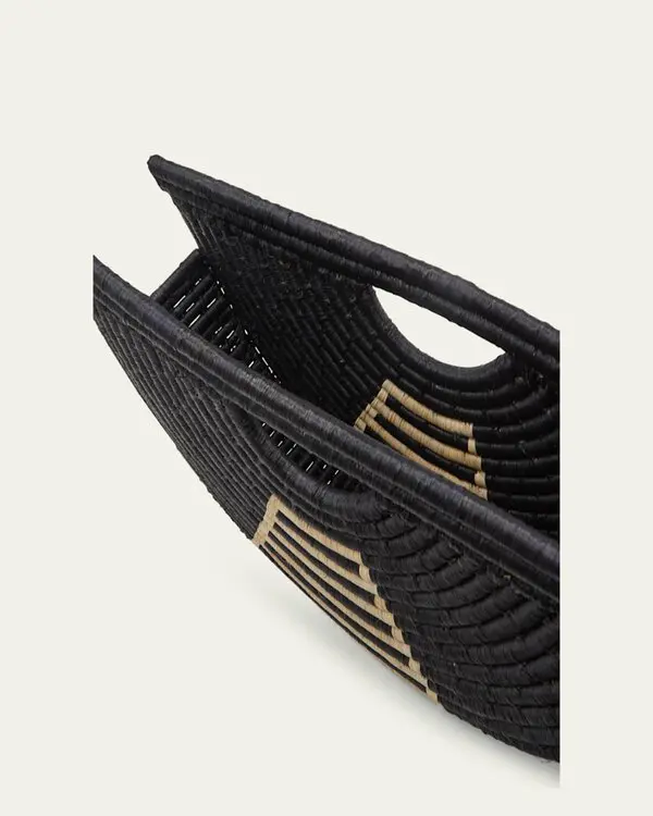 EILAF Large Raffia Top-handle Bag - Black