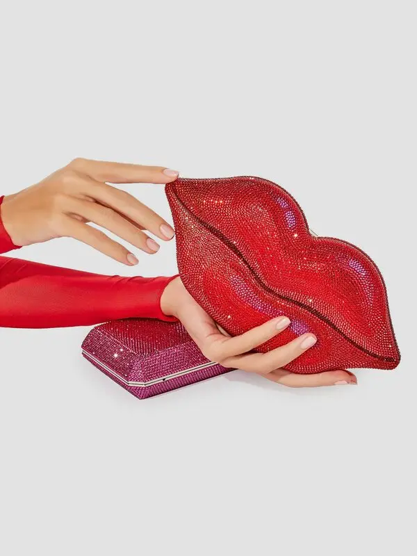 Judith Leiber Hot Lips Crystal Clutch