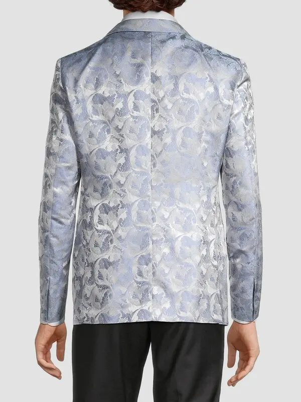 Corneliani Jacquard Silk-blend One-button Dinner Jacket - Blue