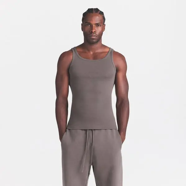 SKIMS Rib Tank Top 3 Pack | Black | | Cotton - Currant Sterling Multi