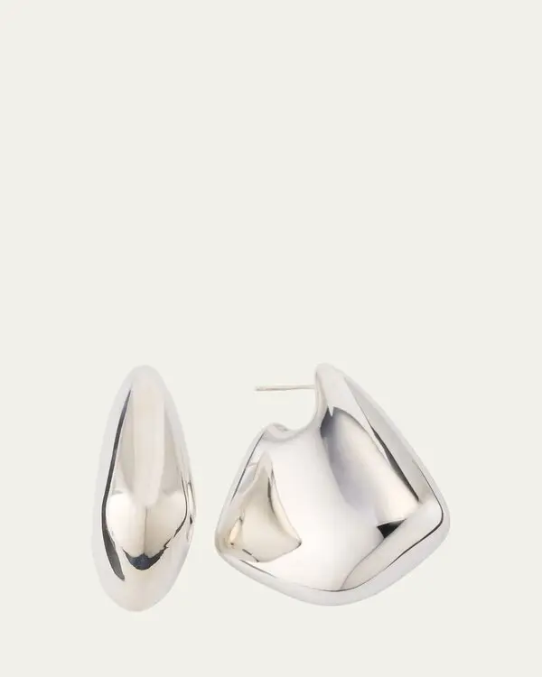 Bottega Veneta Large Fin Earrings - Silver