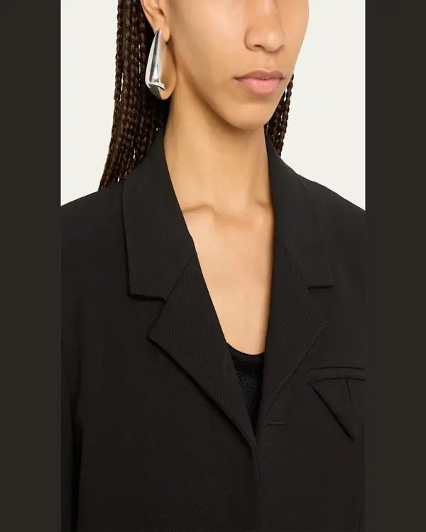 Bottega Veneta Large Fin Earrings - Silver