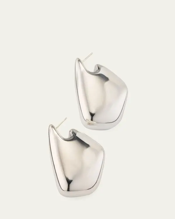 Bottega Veneta Large Fin Earrings - Silver