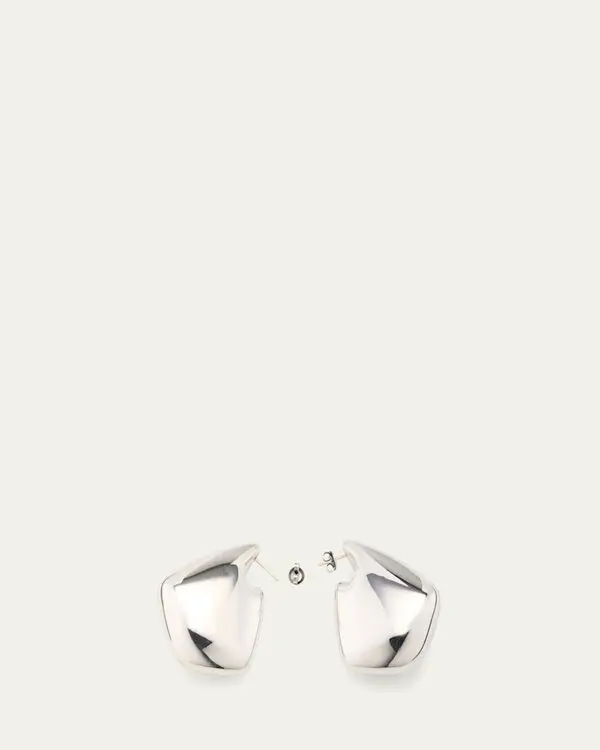 Bottega Veneta Large Fin Earrings - Silver