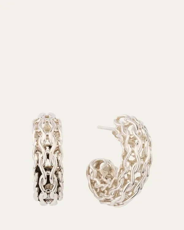 Bottega Veneta Crochet Hoop Earrings