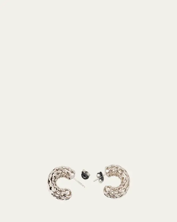 Bottega Veneta Crochet Hoop Earrings