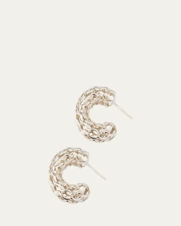 Bottega Veneta Crochet Hoop Earrings