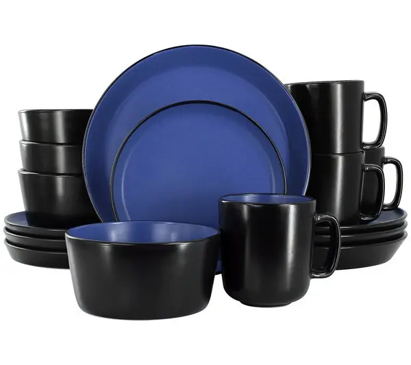 ELAMA Bacarra 16 Piece Stoneware Dinnerware Set - One-color