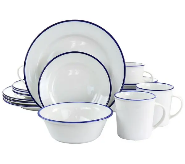 MARTHA STEWART Fine Ceramic 16 Piece Dinnerware Set - One-color