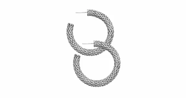 Jennifer Zeuner Jewelry Aisha 2" Mesh Hoops In 18k Gold Plated Brass - One-color
