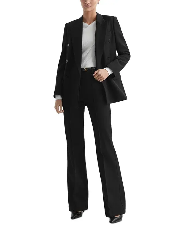 REISS Petites Claude Flare Leg Pants - Black