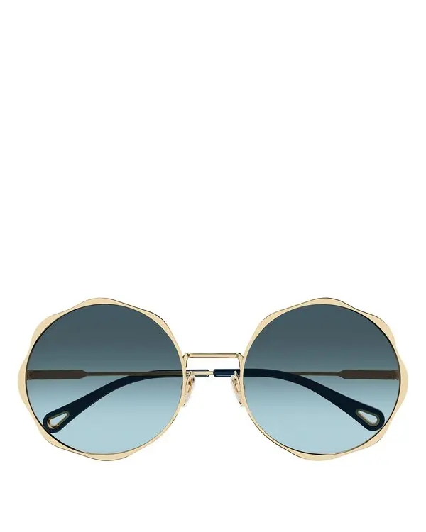 Chloé Honore Round Sunglasses, 59mm - Gold/Blue Gradient  display picture 1