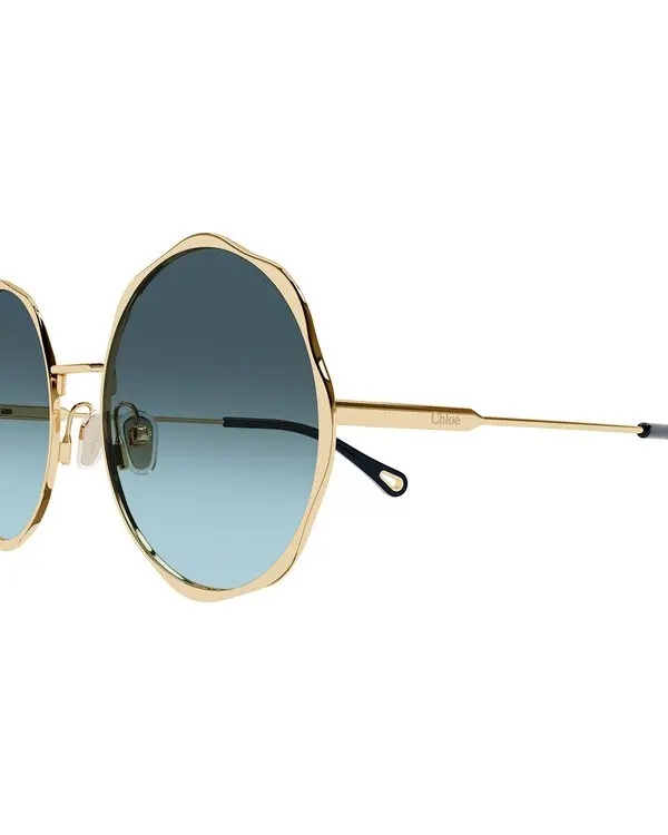 Chloé Honore Round Sunglasses, 59mm - Gold/Blue Gradient  display picture 1