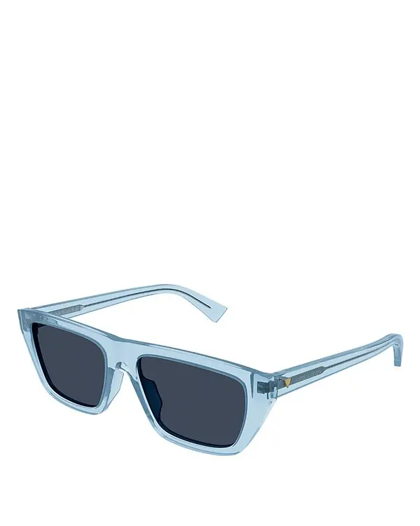 Bottega Veneta Squared Sunglasses, 54mm - Blue/blue Solid