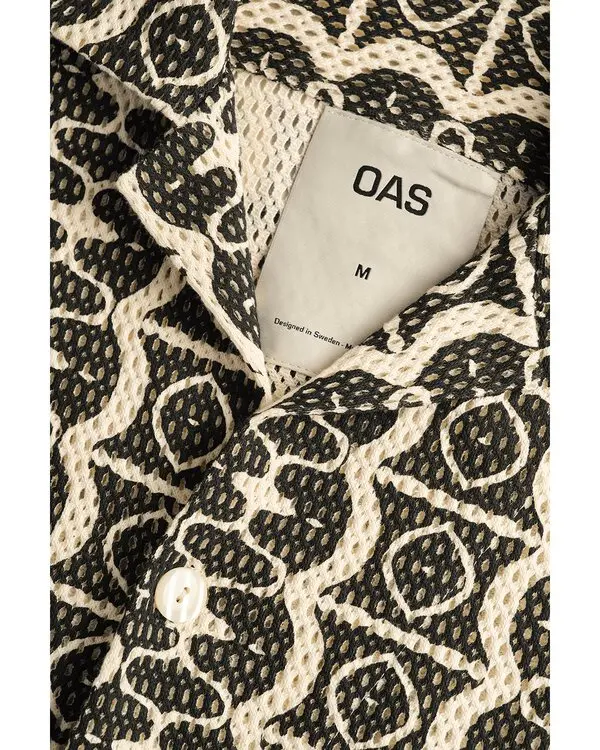 Oas Hypnotise Cuba Cotton Terry Relaxed Fit Button Down Shirt