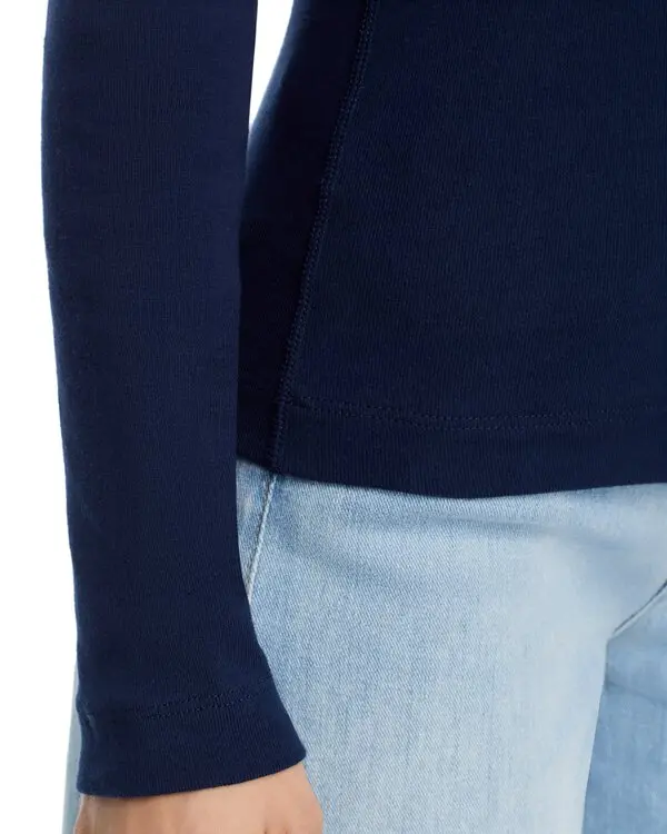 Three Dots Long Sleeve Top - Navy
