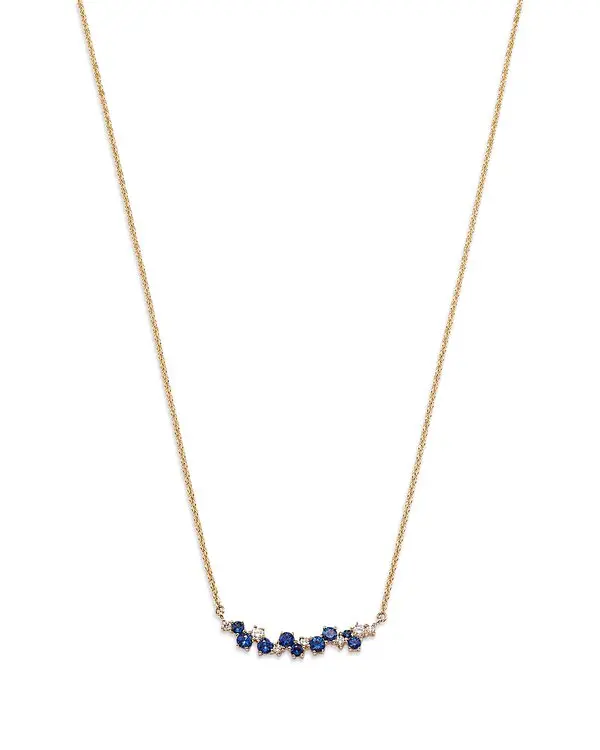 Bloomingdale'S Sapphire And Diamond Bar Necklace - Blue/gold
