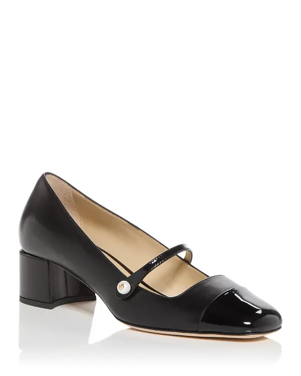 JIMMY CHOO Elisa 45 Block Heel Mary Jane Pumps - Black