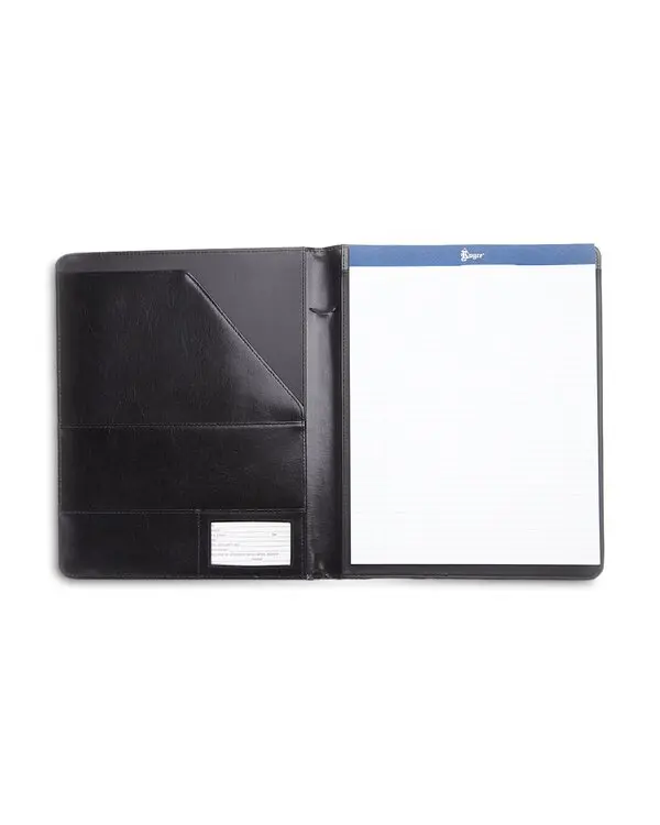 ROYCE NEW YORK Leather Writing Portfolio & Organizer - Black