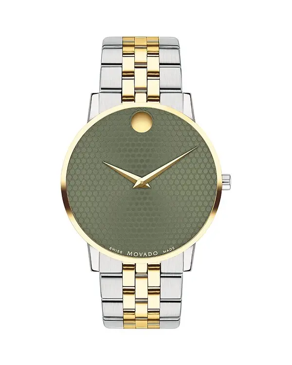 Movado Museum Classic Two Tone Watch - Green/two-tone