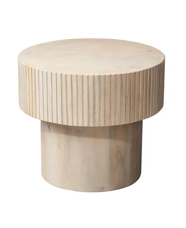 JAMIE YOUNG CO. Notch Round Side Table - White Bleach