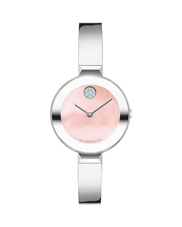 Movado Bangle Watch - Pink/silver