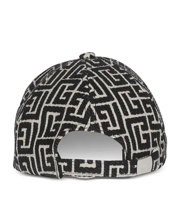 Balmain Monogram Jacquard Baseball Cap Balmain Monogram Jacquard Baseball Cap - Black | Editorialist main image 3