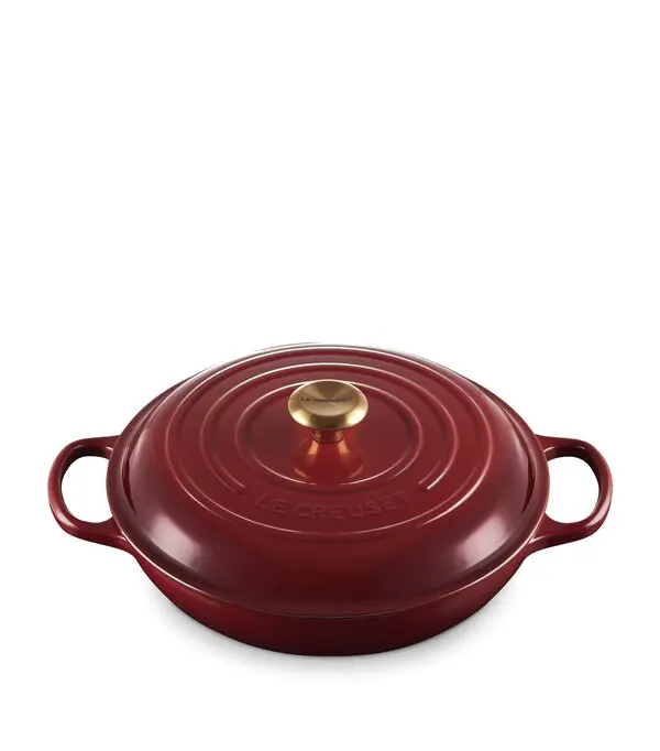 LE CREUSET Cast Iron Shallow Casserole Dish - Burgundy