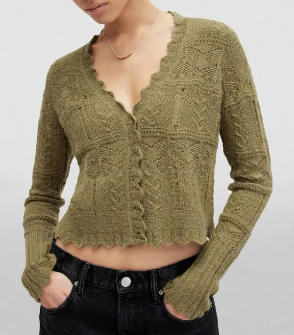 Allsaints V-Neck Vanessa Cardigan In Green - 32% Off | Editorialist