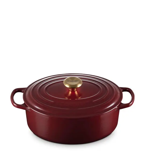 LE CREUSET Cast Iron Oval Casserole Dish - Burgundy