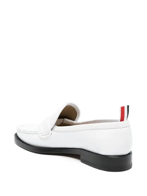Thom Browne Varsity Leather Penny Loafers - White