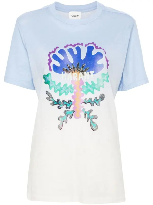 MARANT ETOILE Graphic Print Organic Cotton T-shirt