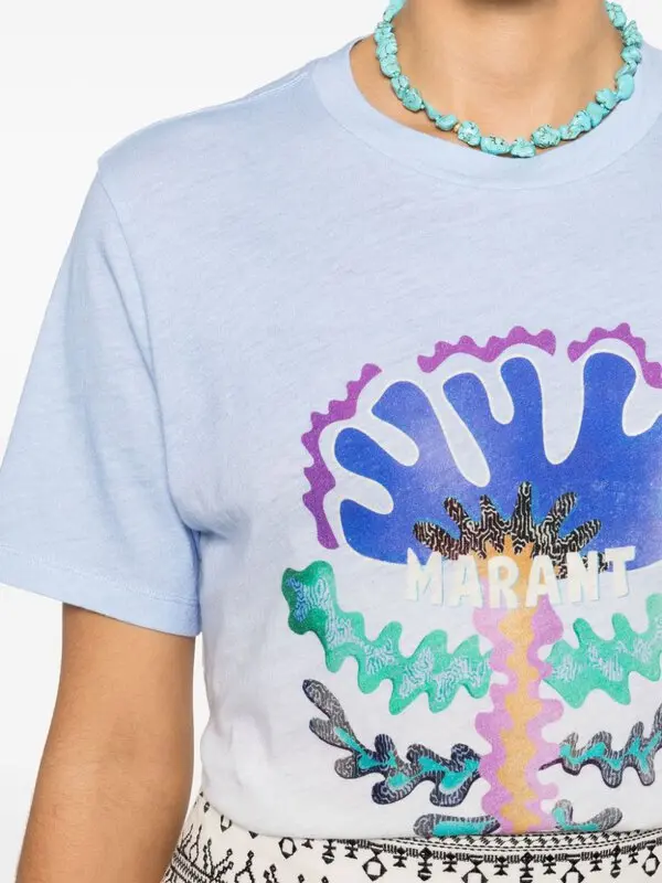 MARANT ETOILE Graphic Print Organic Cotton T-shirt