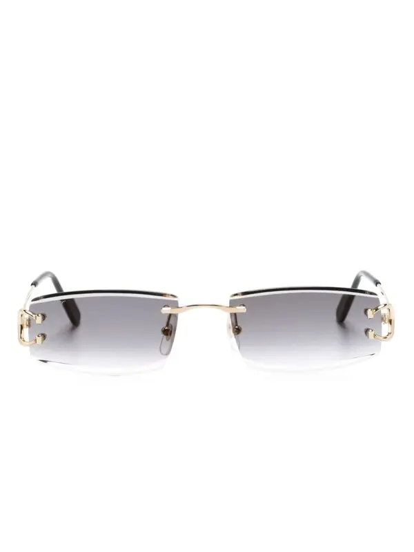 CARTIER Rectangle-frame Rimless Sunglasses