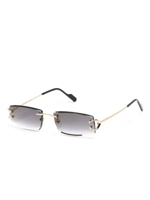 CARTIER Rectangle-frame Rimless Sunglasses