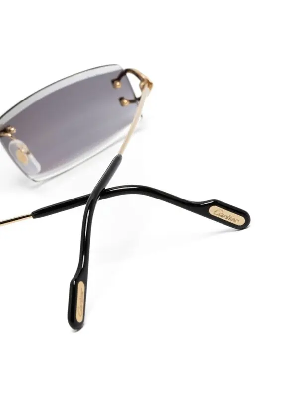 CARTIER Rectangle-frame Rimless Sunglasses