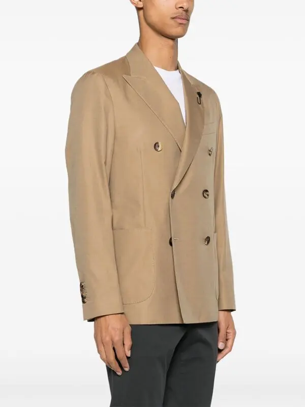 LARDINI Brooch-detail Double-breasted Blazer