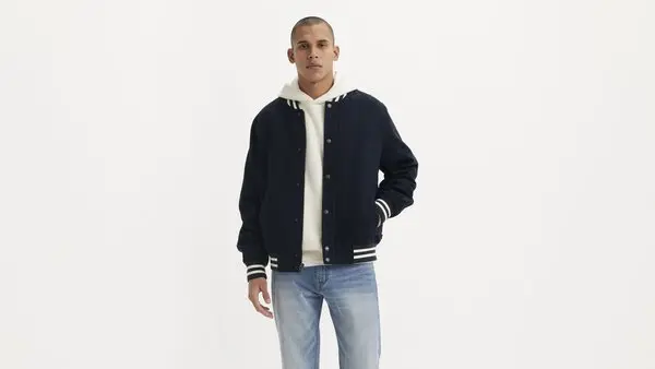 LEVI'S Faux Suede Varsity Jacket - Navy