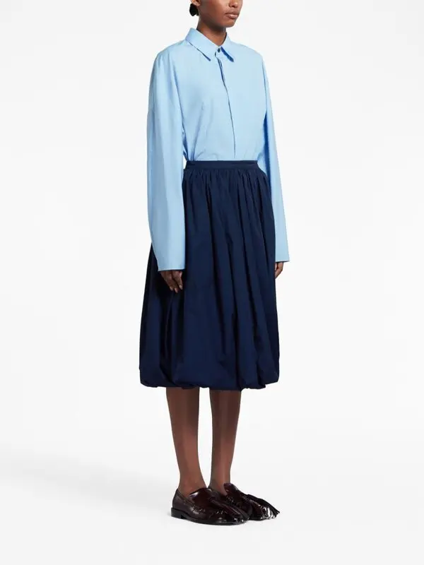 Marni Puffball-hem Midi Skirt - Blue