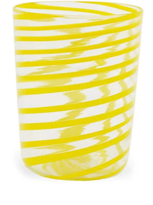 CABANA Giravolta Murano Water Glass - Yellow