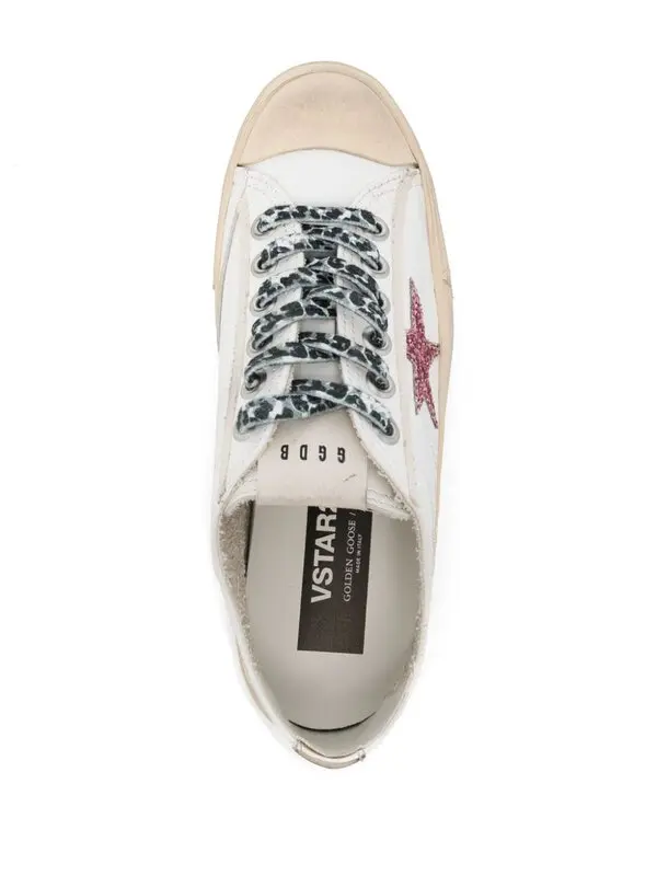 GOLDEN GOOSE V-star Distressed Sneakers - White
