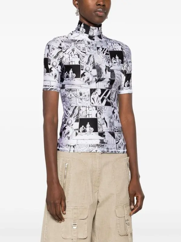 Coperni Funnel-neck Cartoon-print T-shirt