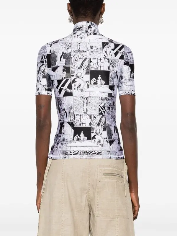 Coperni Funnel-neck Cartoon-print T-shirt