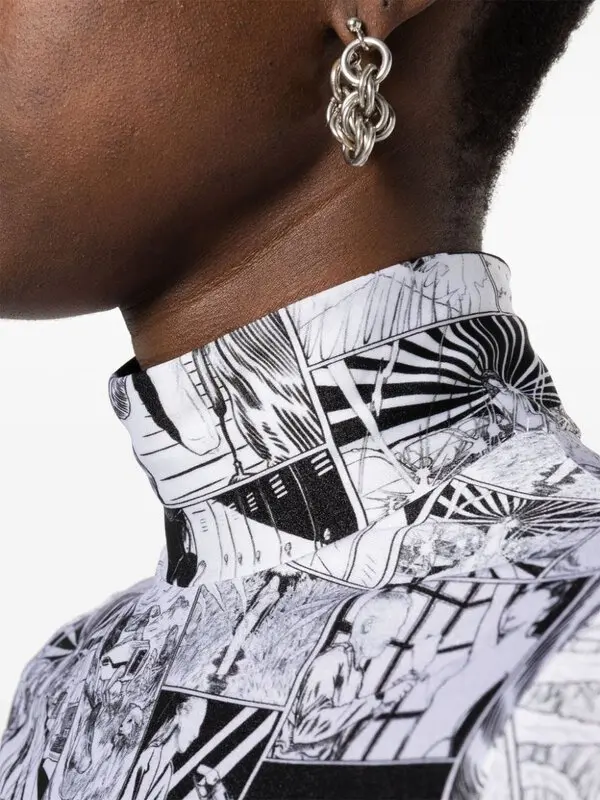 Coperni Funnel-neck Cartoon-print T-shirt