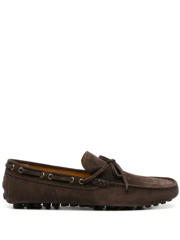 DOUCAL'S Suede Boat Shoes - Brown