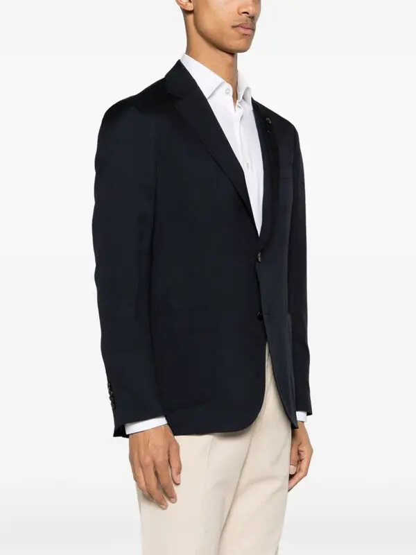 LARDINI Single-breasted Twill Blazer
