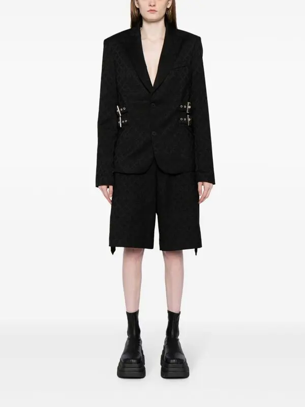 CHARLES JEFFREY Logo-appliqué Knee-length Shorts - Black