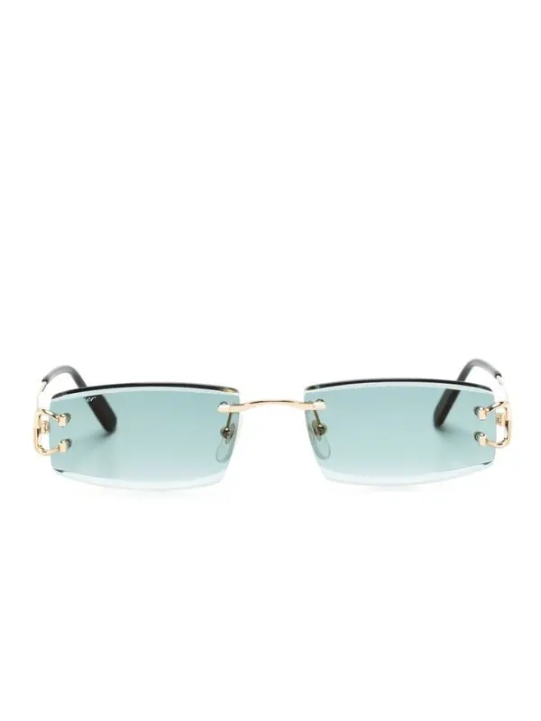 CARTIER Rectangle-frame Sunglasses - Gold